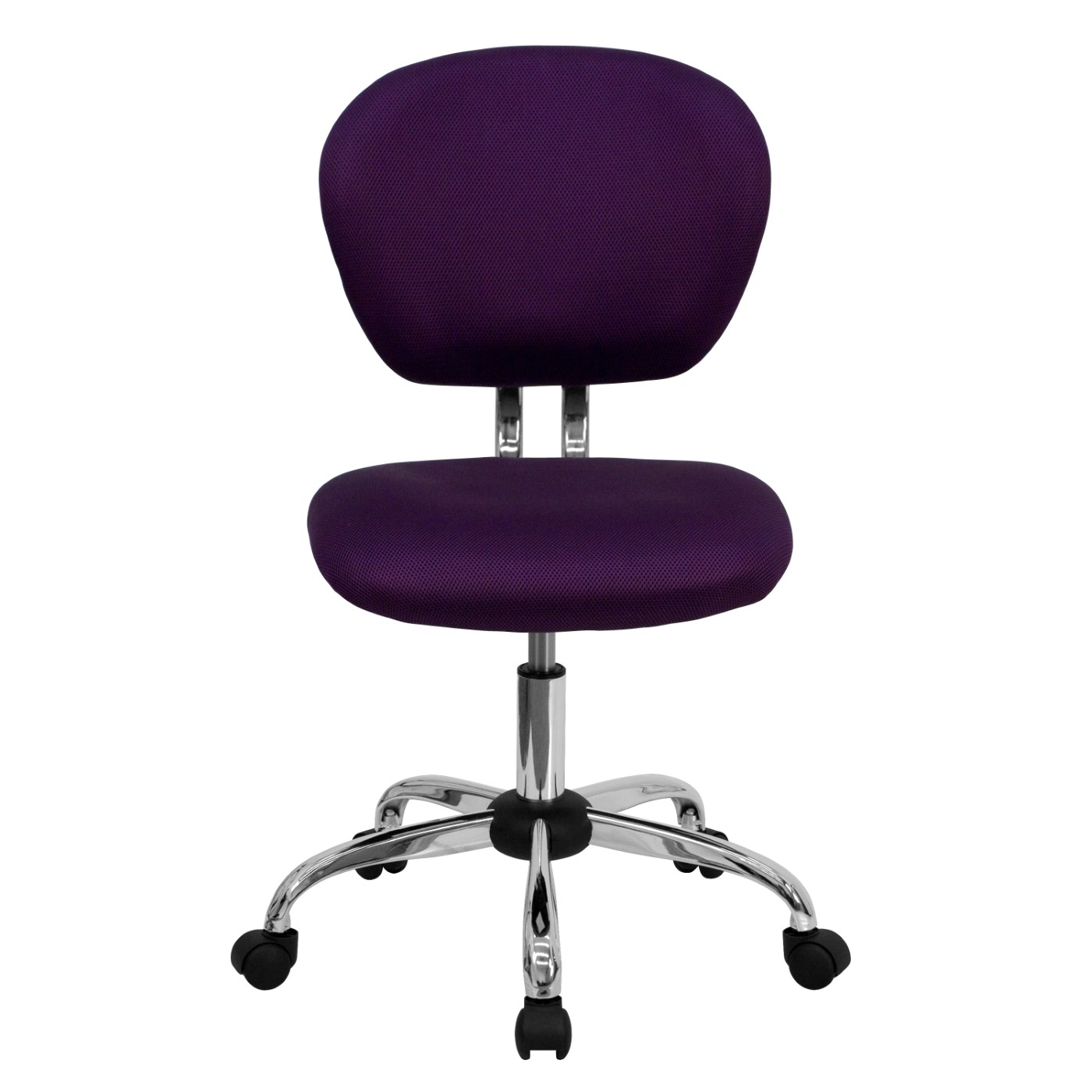 Mid Back Purple Mesh Padded Swivel Task Office Chair with Chrome Base