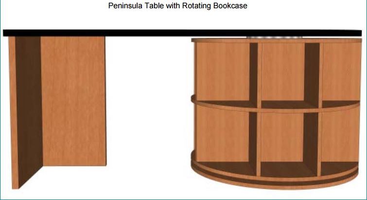 Ergonomic Peninsula Desk with Bookcase | Bookcase Desk - ErgonomicHome.com
