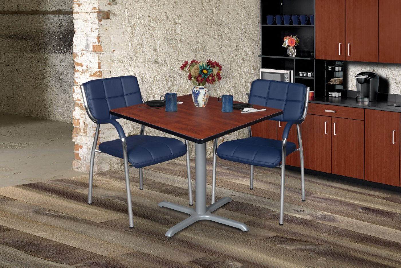 tb4242chgy | 42 in. Medium Square X-Base Breakroom Table- Cherry Top ...