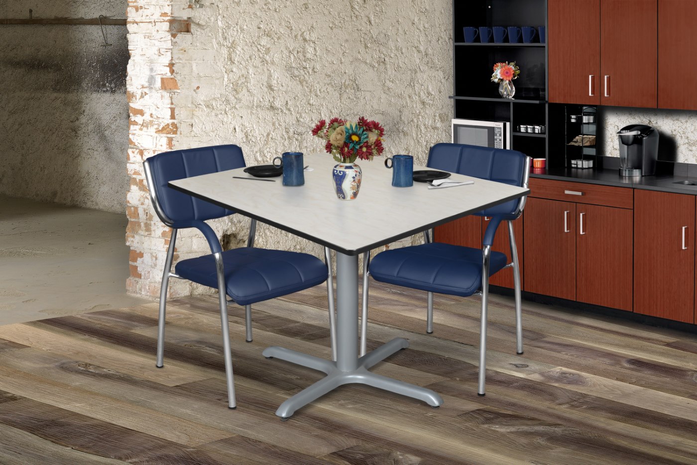 tb4848plgy | 48 in. Large Square X-Base Breakroom Table- Maple Top ...