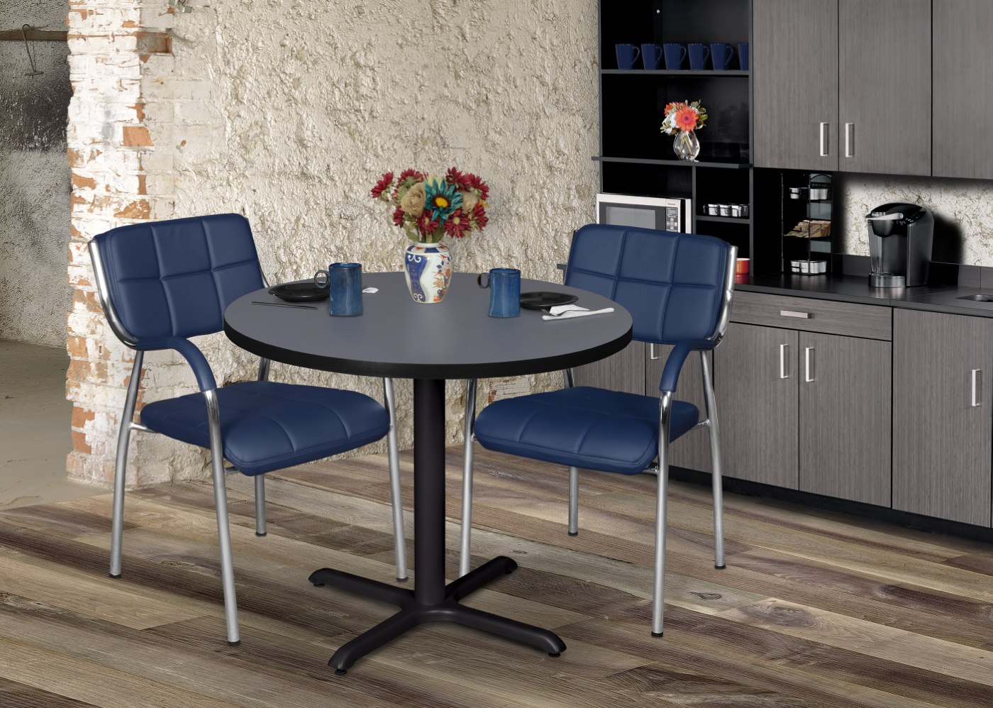 tb42rndgy | Large 42 in. Round X-Base Breakroom Table- Grey | FREE ...