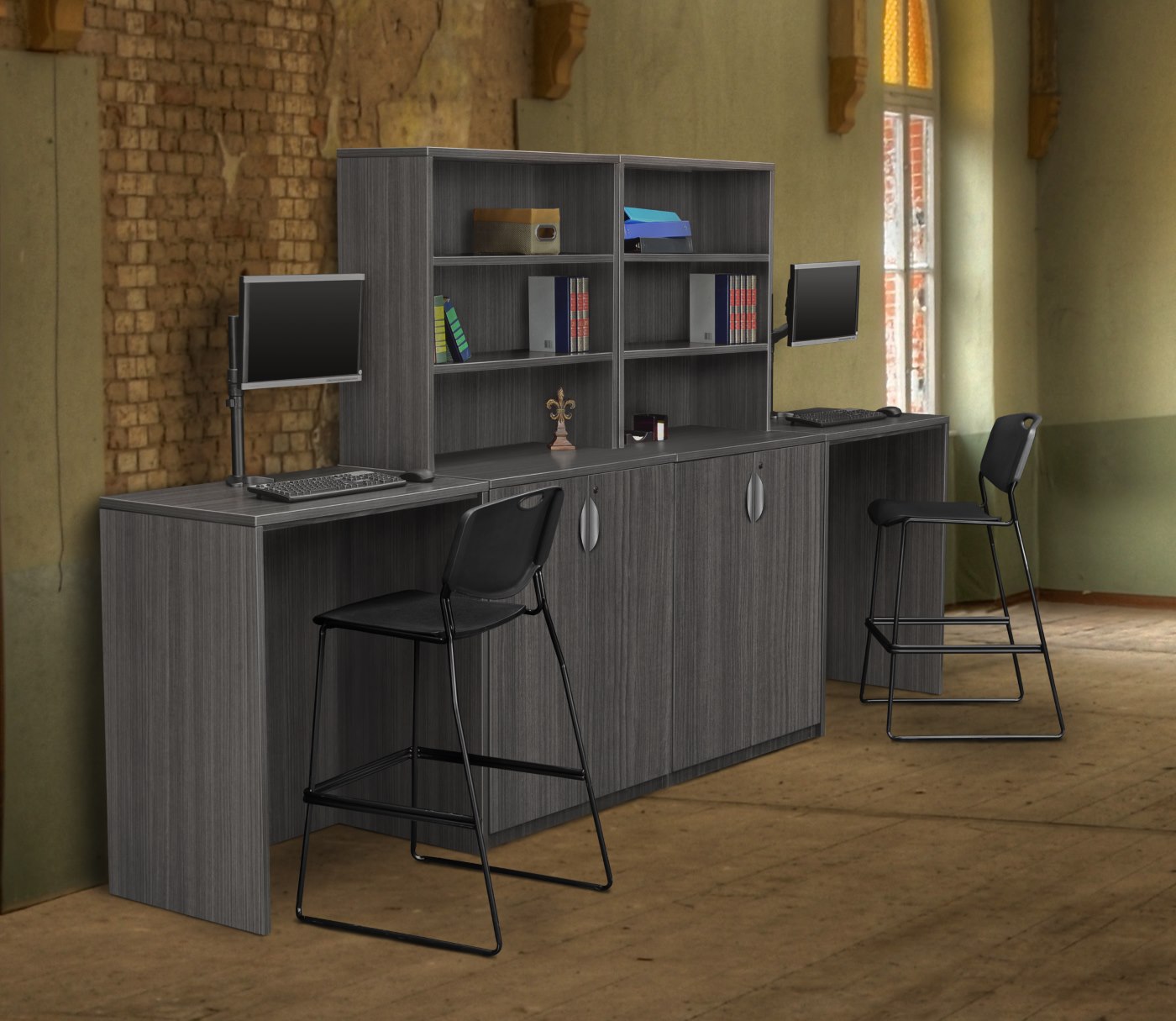 lsud4136ag | Stand Up Desk without Top- Ash Grey | FREE SHIPPING!