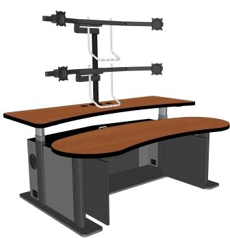 Control Room Furniture|ADJUSTABLE MULTI MONITOR ARM|USA FURNITURE TX
