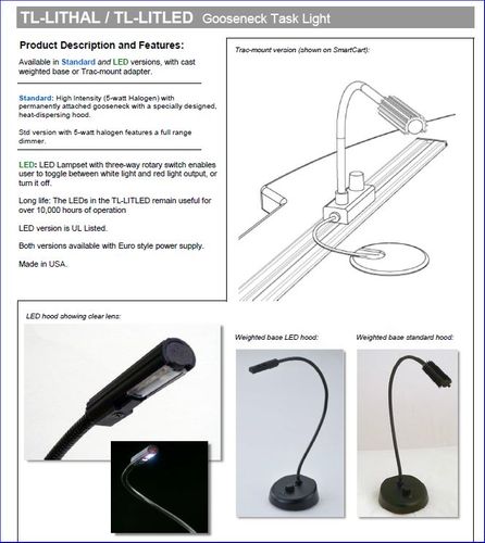 TL-LITLED: Gooseneck Task Light. LED
