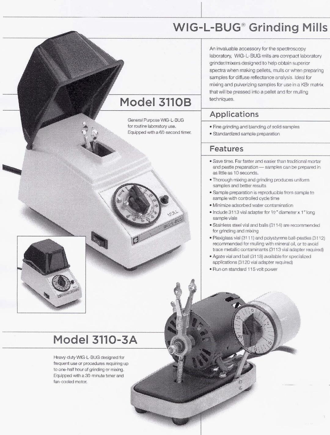 Older Wig-L-Bug Grinding Mills Replacement Parts
