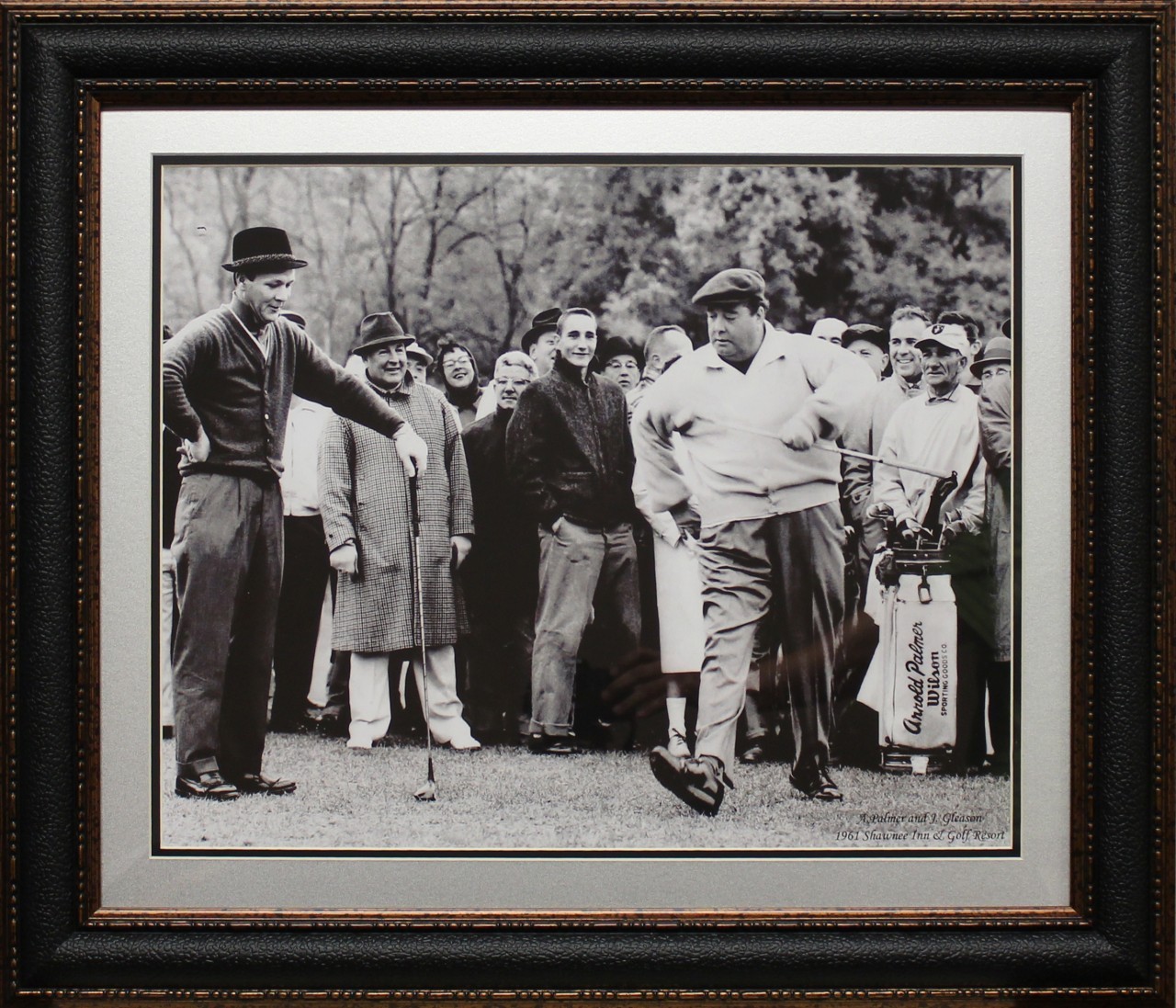Arnold Palmer with Jackie Gleason Framed Photo - Golf Memorabilia