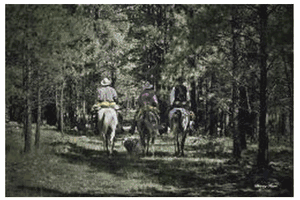 Pictures of Horses with Dogs - Western Prints with Puppies