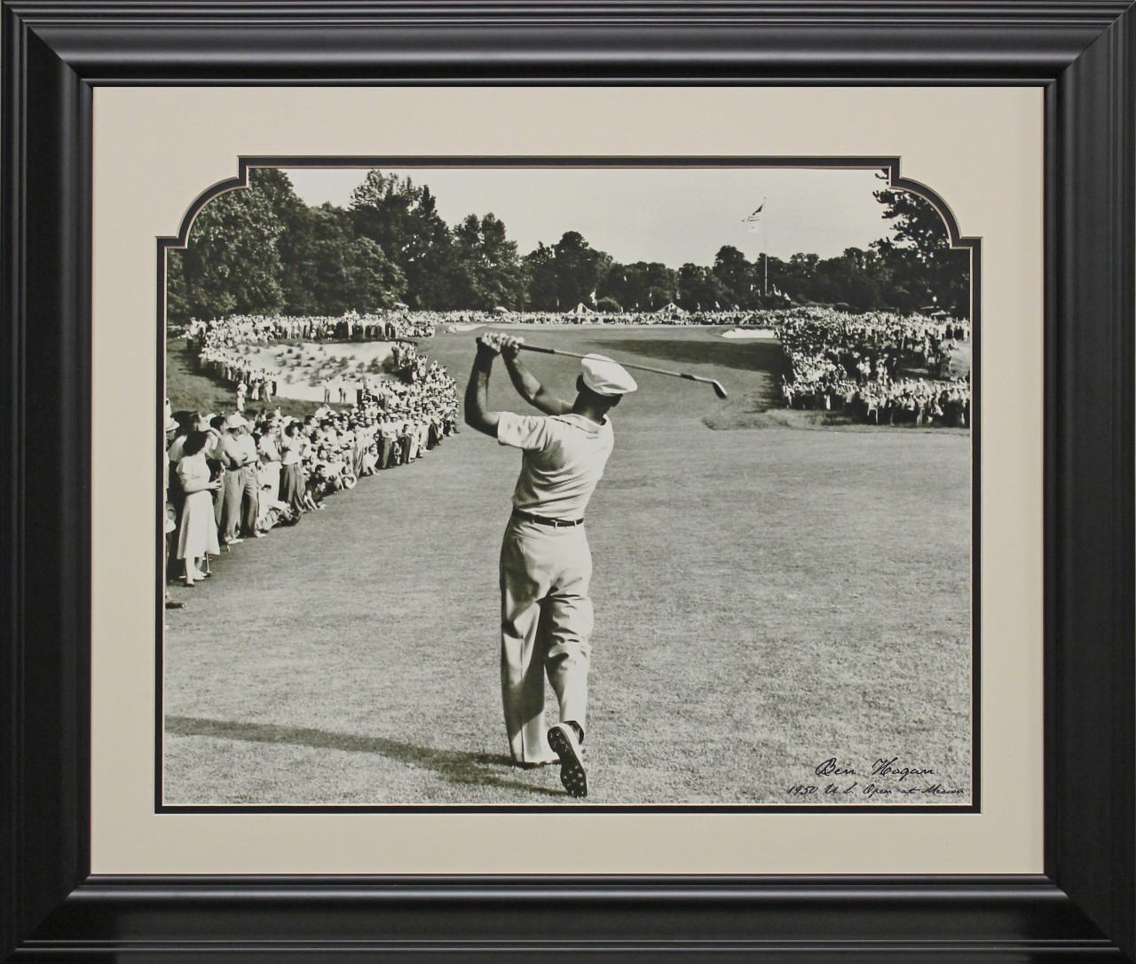 Ben Hogan 1-Iron Shot 1950 US Open - Framed Golf Memorabilia