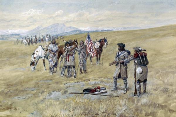 Charles M. Russell - Capt. Meriwether Lewis Meeting the Shoshones