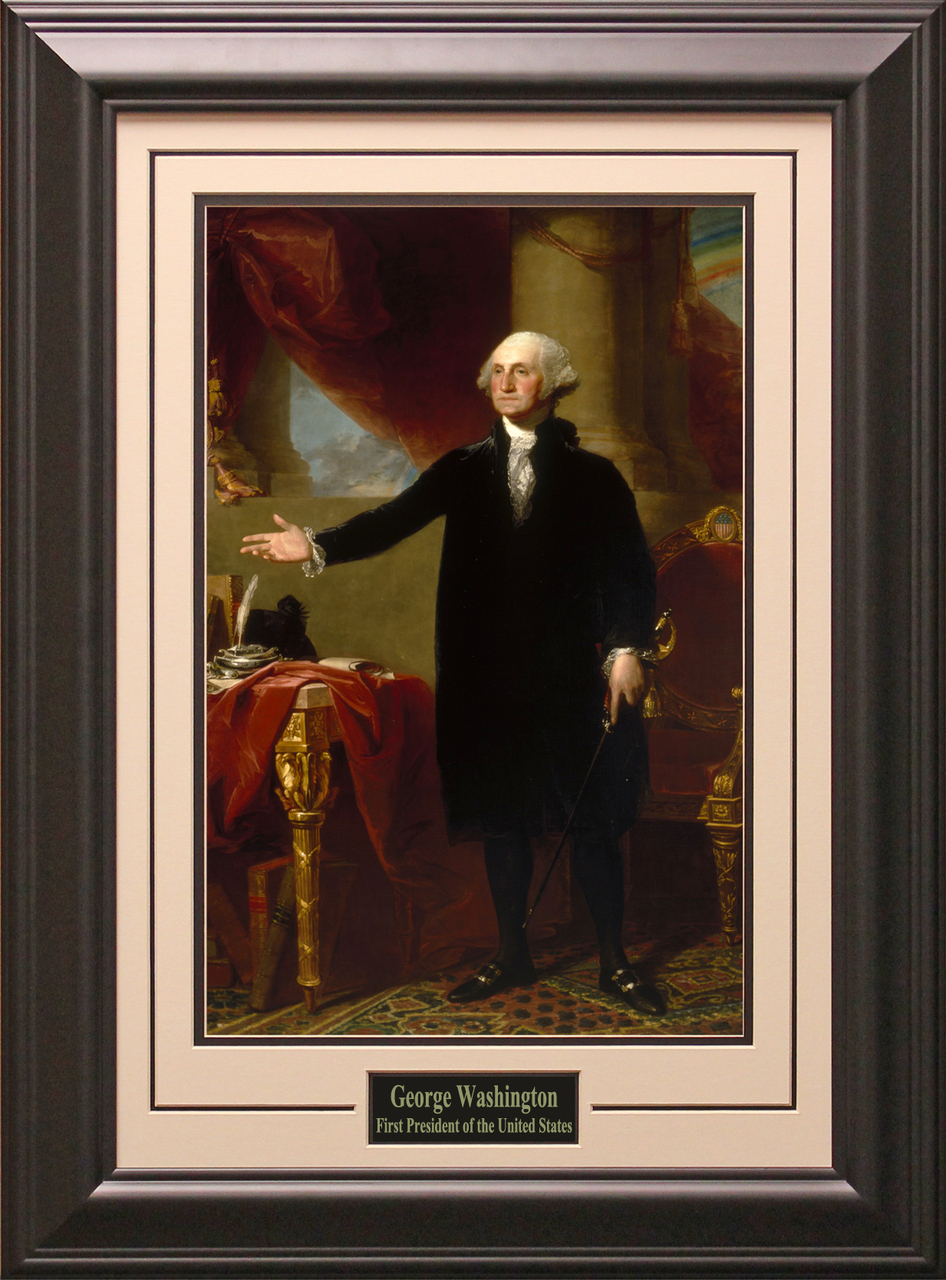 Framed and Matted - George Washington - First President of the U.S.