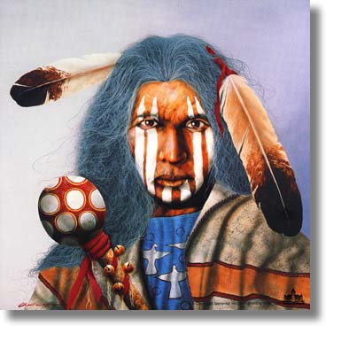 JD Challenger - Medicine Rattle - Native American Print