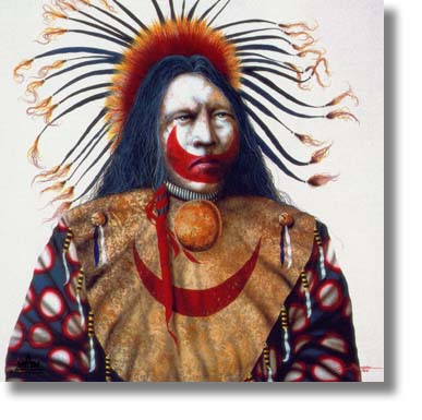 JD Challenger - Red Moon - Native American Print