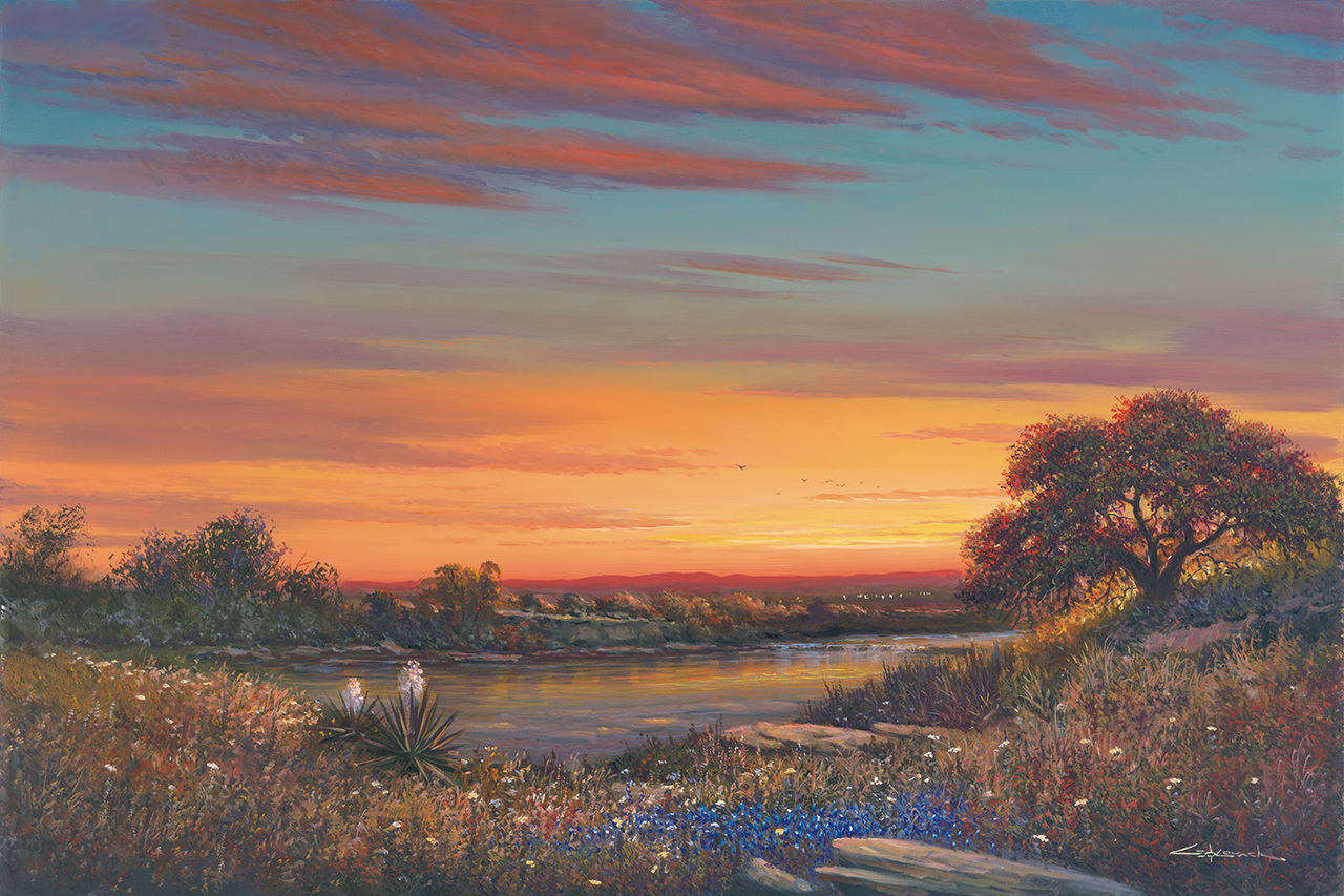George Kovach - Evening Glow - Bluebonnet Art Print