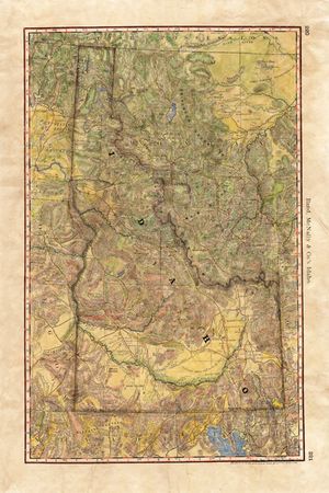 Lisa Middleton - Idaho Wagon Roads Map - Canvas Giclee