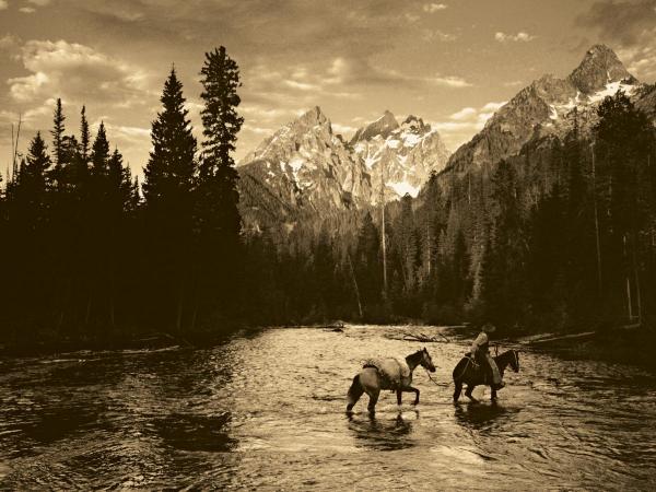 Robert Dawson - River Crossing I - Western Print - Canvas Options