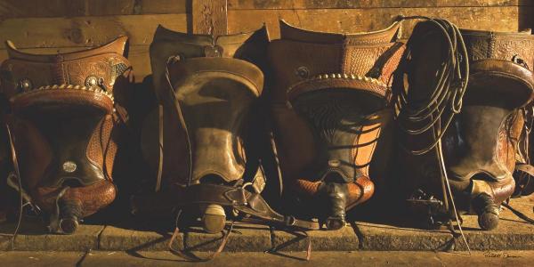 Robert Dawson - Saddle Row - Western Print - Canvas Options