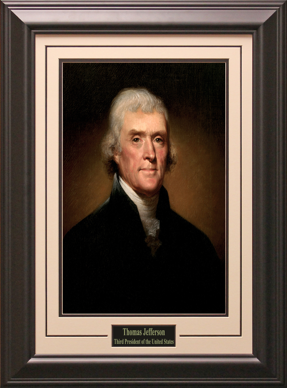 Thomas Jefferson - 3rd President of the U.S. - Framed and Matted Photo