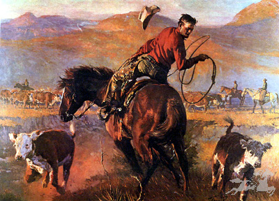 Tom Ryan - A Split Decision - Western Cowboy Print