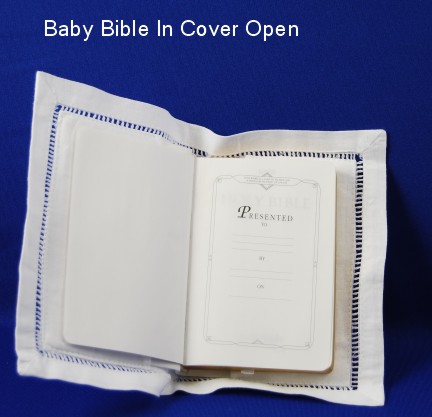 Linen Baby Bible Book Cover WITH Bible