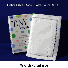 Linen Baby Bible Book Cover WITH Bible