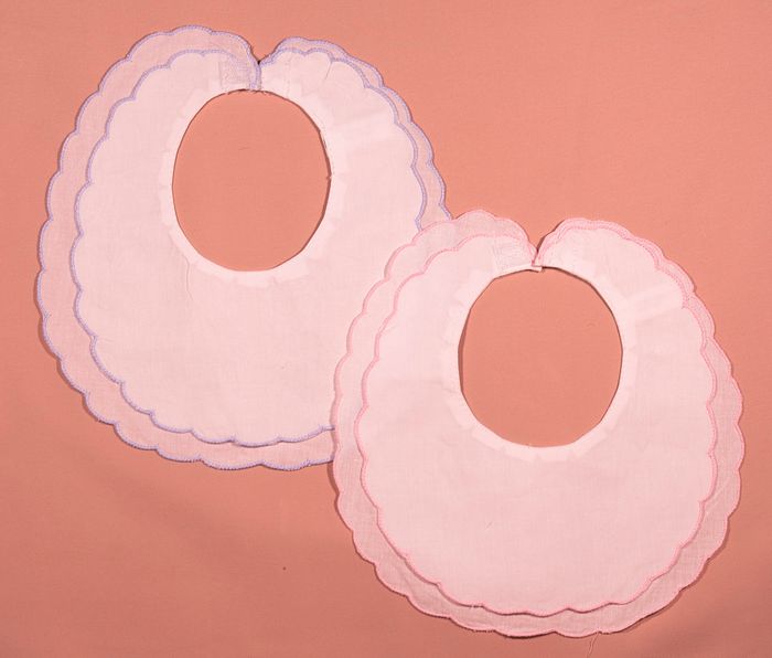 Scalloped Edge Cotton Fancy Baby Bib