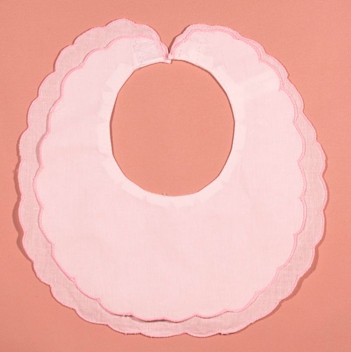 Scalloped Edge Cotton Fancy Baby Bib