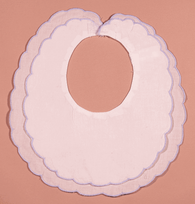 Scalloped Edge Cotton Fancy Baby Bib