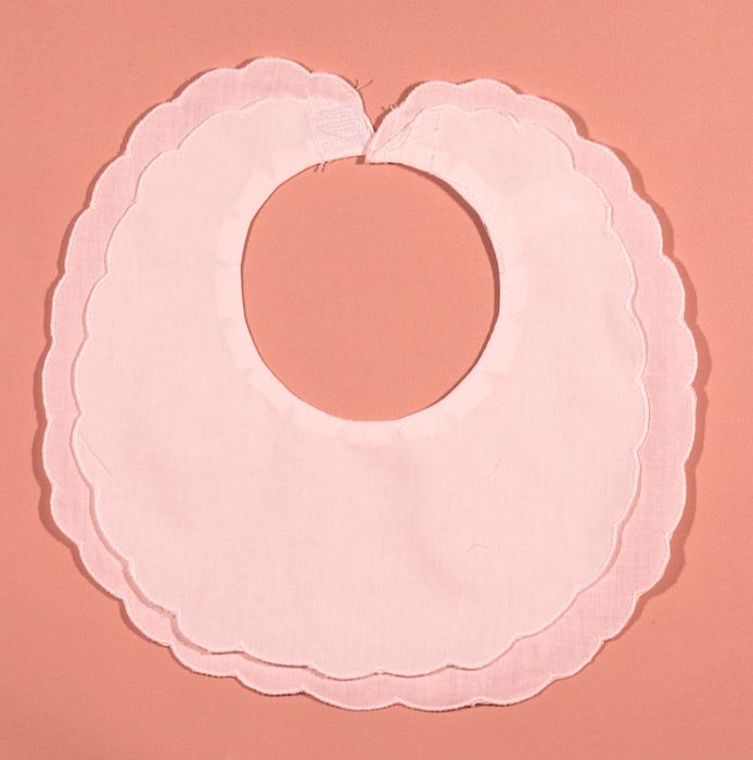 Solid Back Fancy Scalloped Cotton Baby Bib