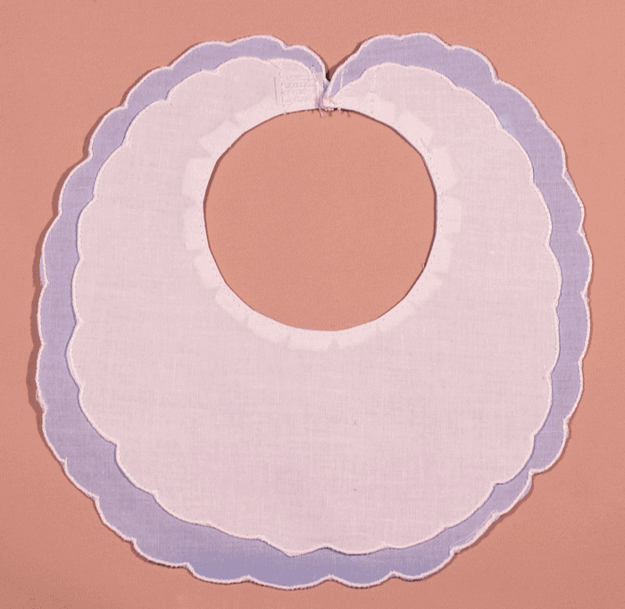 Solid Back Fancy Scalloped Cotton Baby Bib