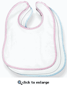 White Cotton Terry Velcro Back Toddler Bib