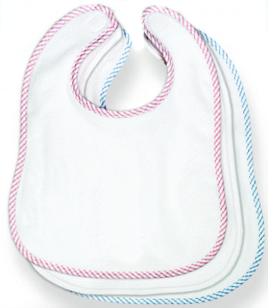 White Cotton Terry Velcro Back Toddler Bib