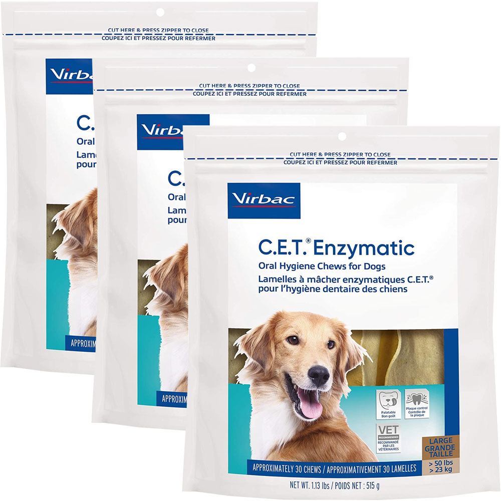 3-PACK CET Enzymatic Chews for Large Dogs (90 Chews) | On Sale ...