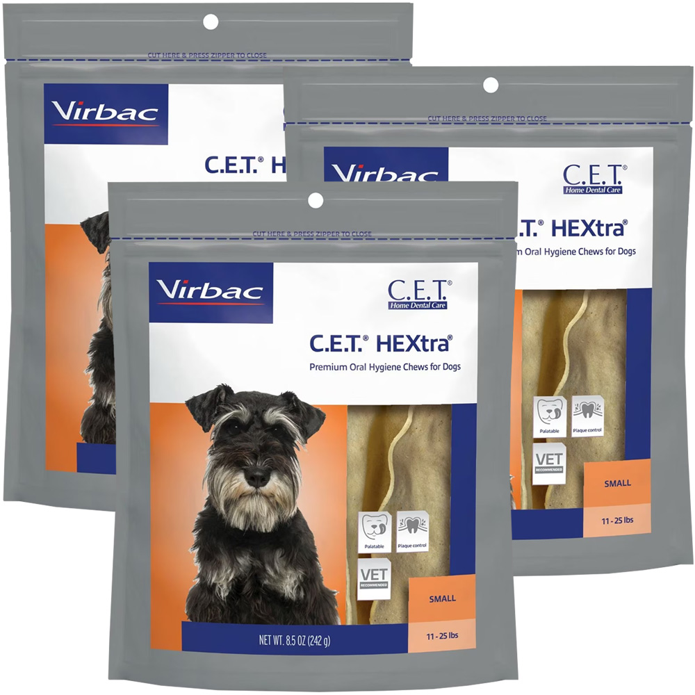 3-PACK CET Hextra Premium Enzymatic for Small Dogs (90 Chews) | On Sale ...