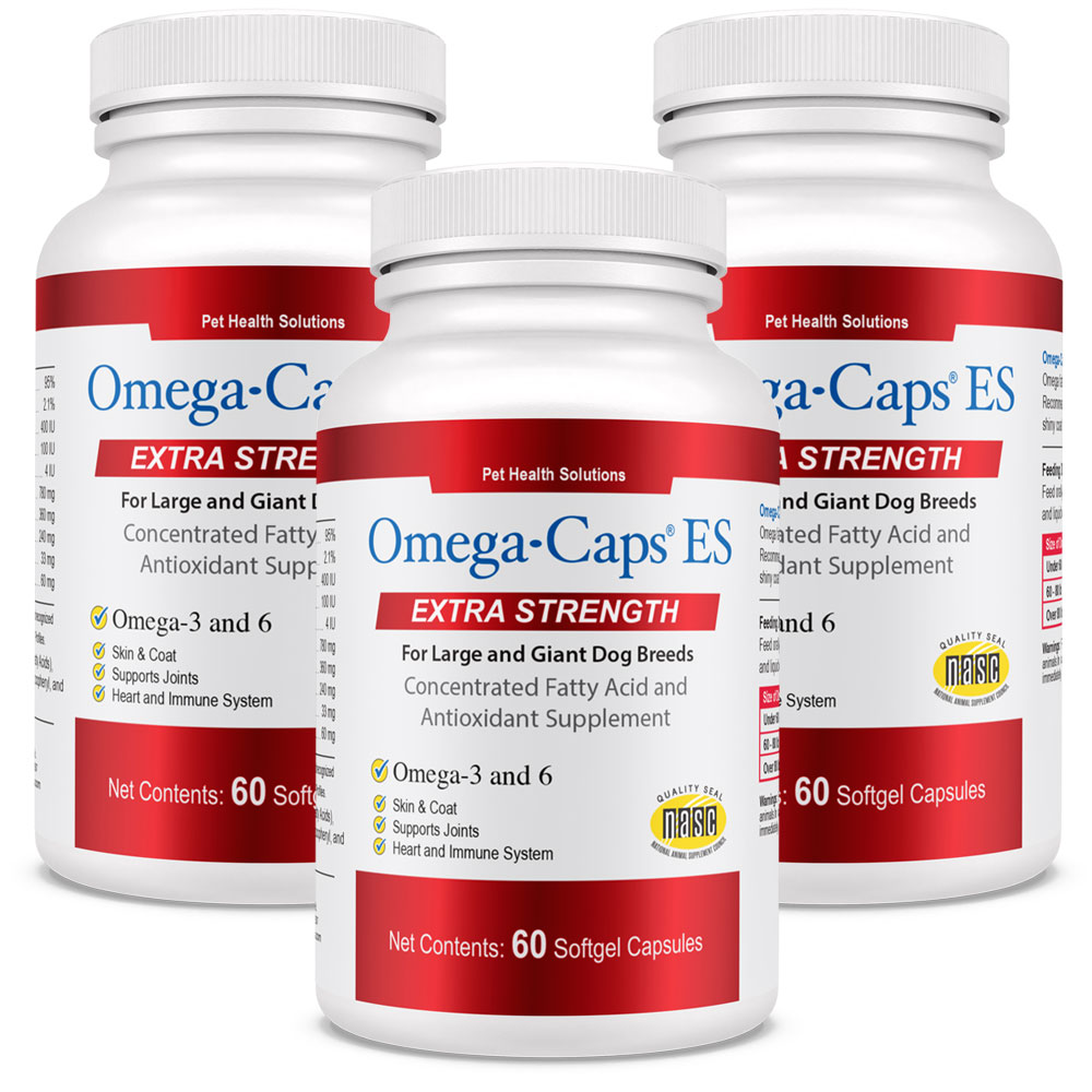 3-Pack Omega-Caps ES For Large & Giant Dogs (180 Softgel Capsules) | On ...