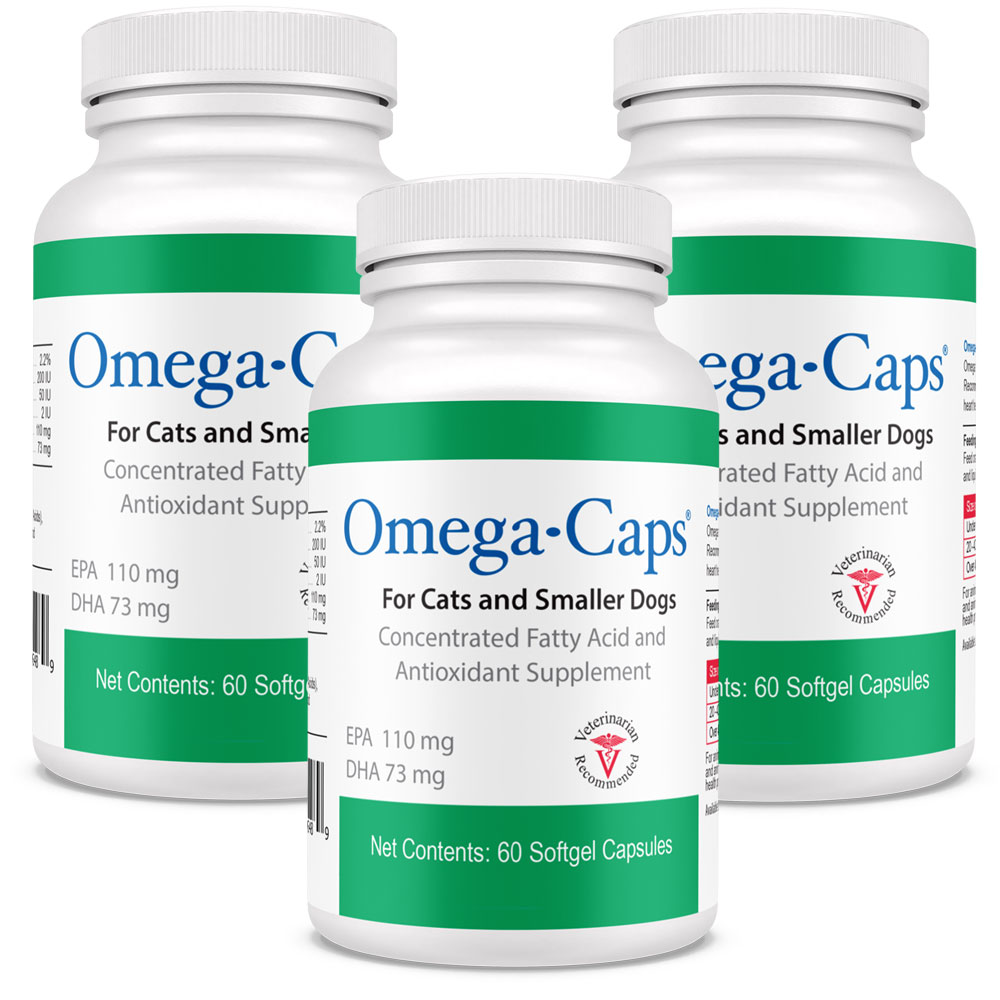 3-Pack Omega-Caps For Cats & Smaller Dogs (180 Softgel Capsules) | On ...