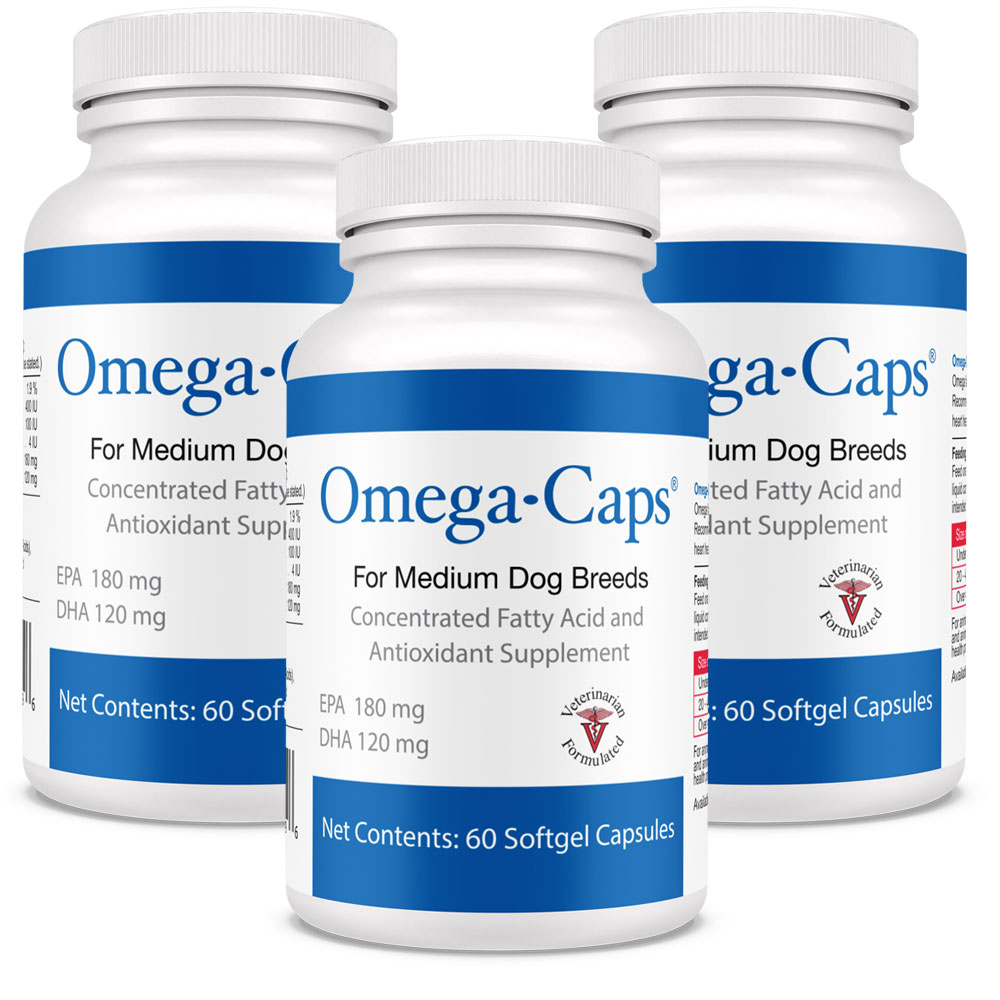 3-PACK Omega-Caps For Medium Dogs (180 Softgel Capsules) | On Sale ...