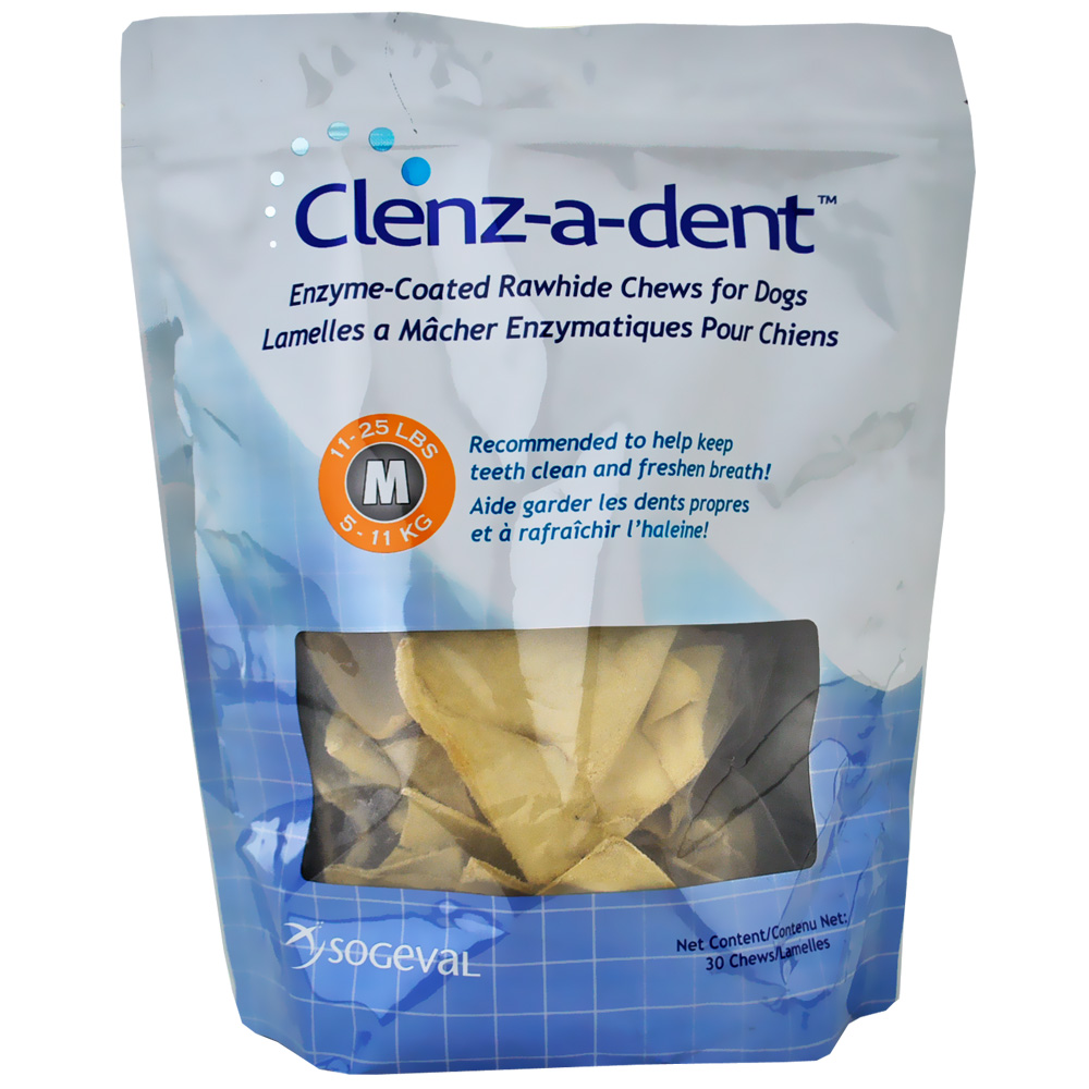 Clenz-a-dent Rawhide Chews for Dogs Medium