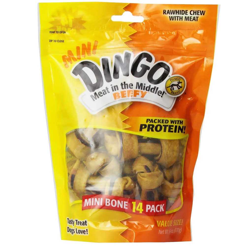 Dingo Beefy Mini Bones (6 oz) - 14 pack | On Sale | EntirelyPets