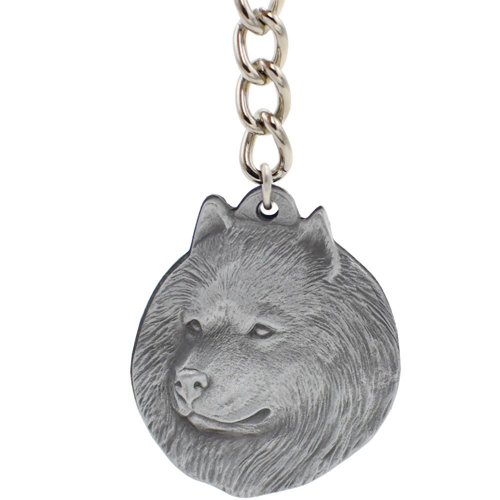 Dog Breed Keychain USA Pewter - Samoyed (2.5") | On Sale | EntirelyPets