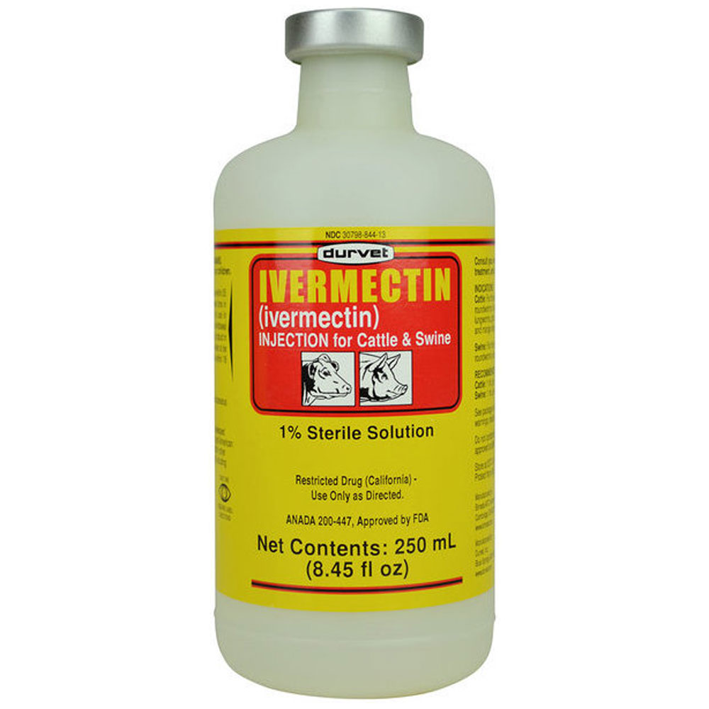 Durvet Ivermectin Injection 1% Sterile Solution (250 ml) | On Sale | EntirelyPets