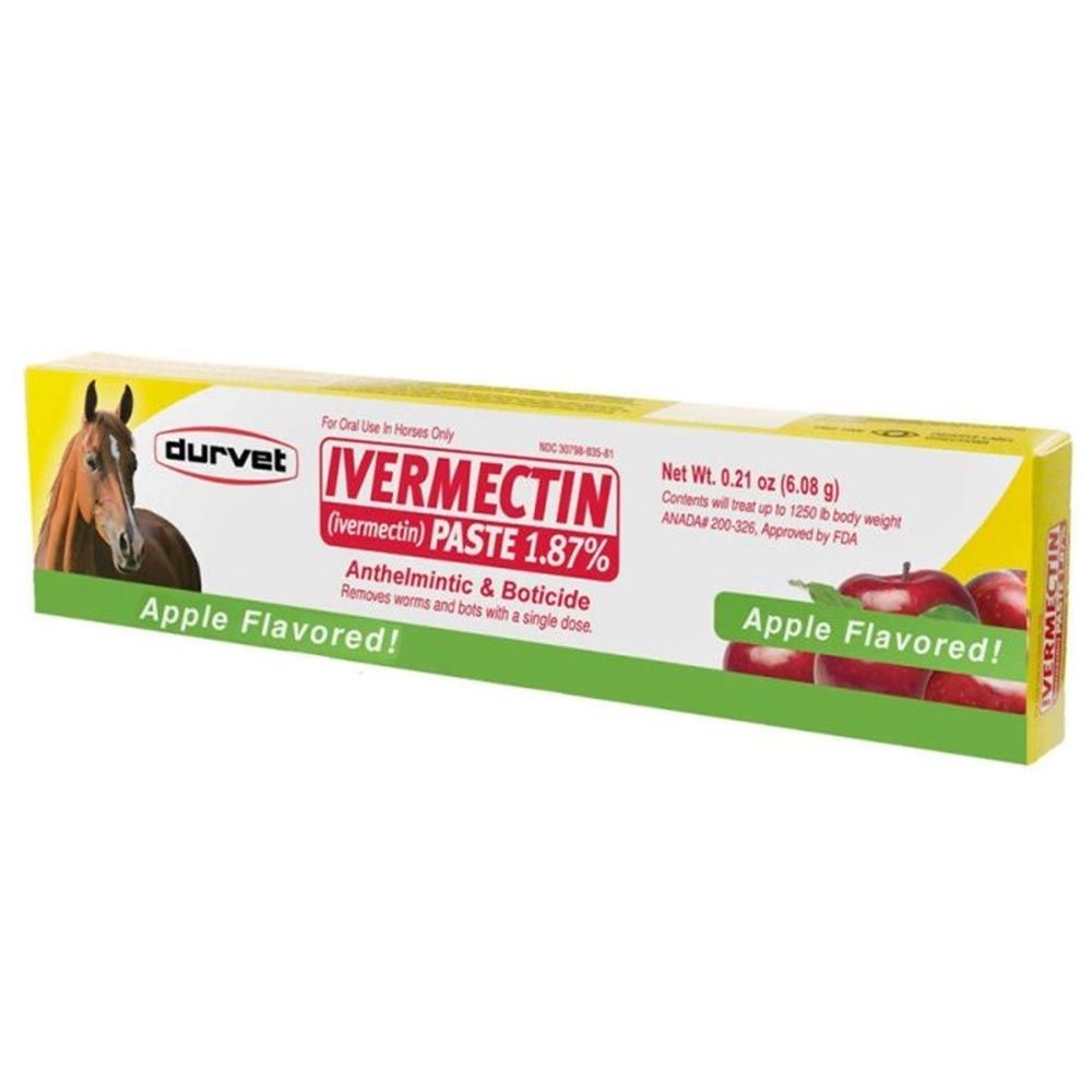 Durvet Ivermectin Paste 1.87% for Horses - Apple Flavored (6.08 gm) - [Anthelmintic & Boticide ...