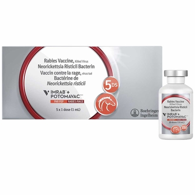Equine Potomavac + Imrab Vaccine, Killed Virus, 5 x 1mL | On Sale ...