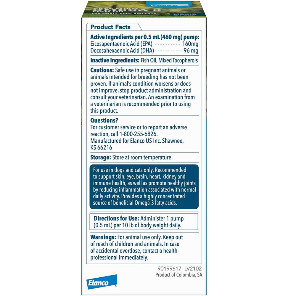 Free Form Omega-3 Fish Oil Liquid Pump Supplement for Small Dogs and ...