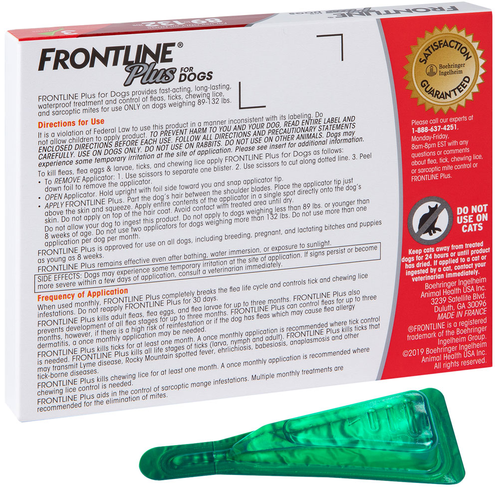 Frontline Plus for Dogs 89-132 lbs, 6 Month | On Sale | EntirelyPets