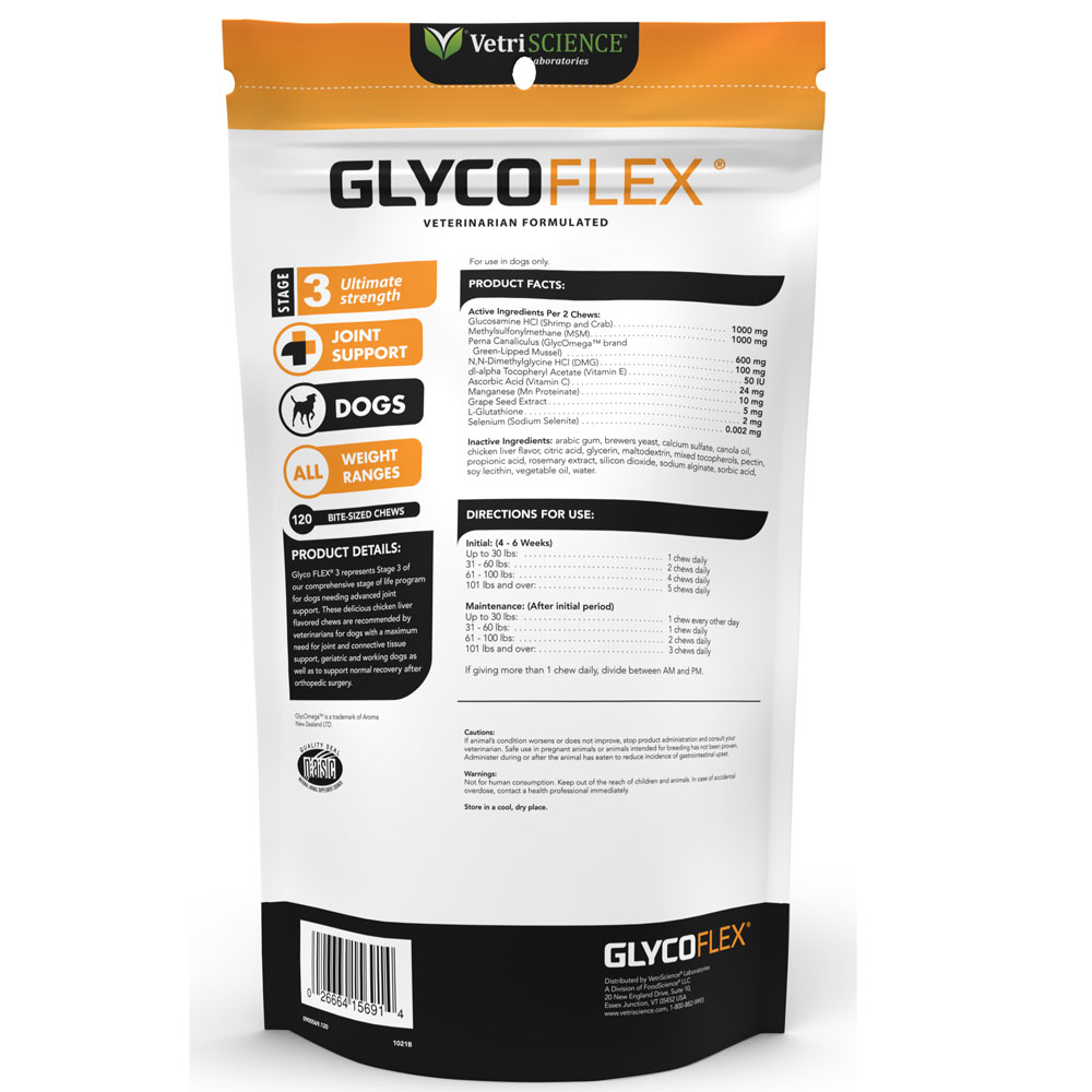 GlycoFlex 3 for Dogs (120 Soft Chews) | On Sale | EntirelyPets