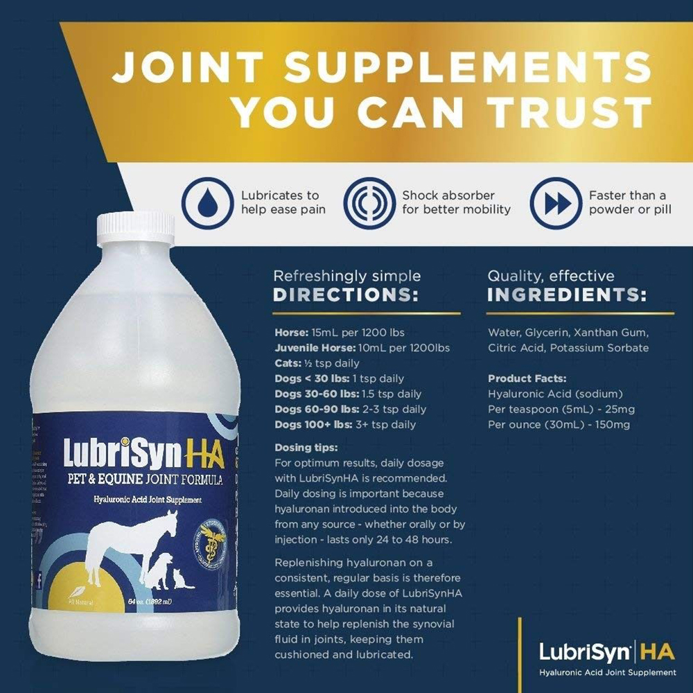 LubriSyn HA Joint Supplement for Equine & Pet (128 oz) | On Sale ...