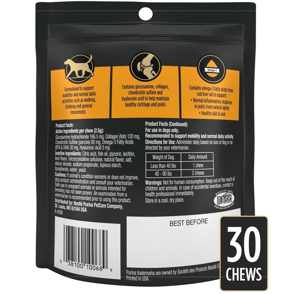 Purina Pro Plan Joint Care Chews for Small/Medium Dogs, 30 Soft Chews ...