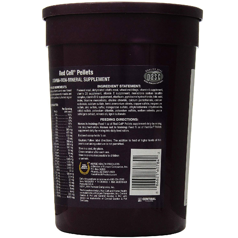 Red Cell Pellets - Vitamin-Iron-Mineral Supplements for Horses (4 lb ...