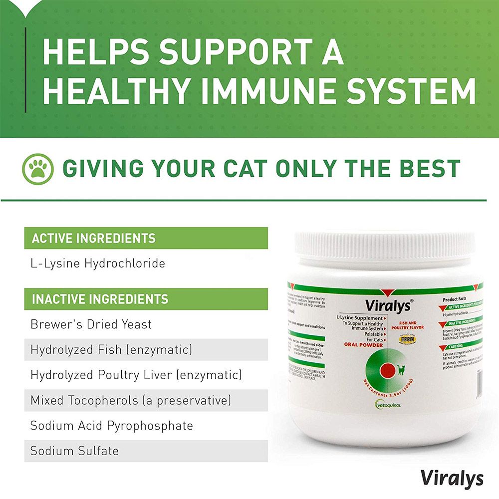 Buy Vetoquinol Viralys Powder for Cats L-Lysine (Available Now)
