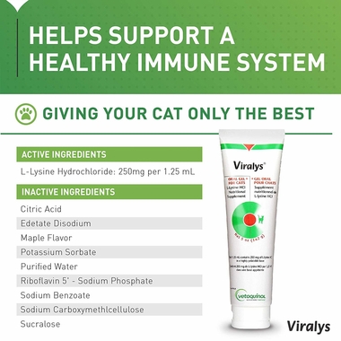 Viralys (L-Lysine) - Oral Gel For Cats - EntirelyPets